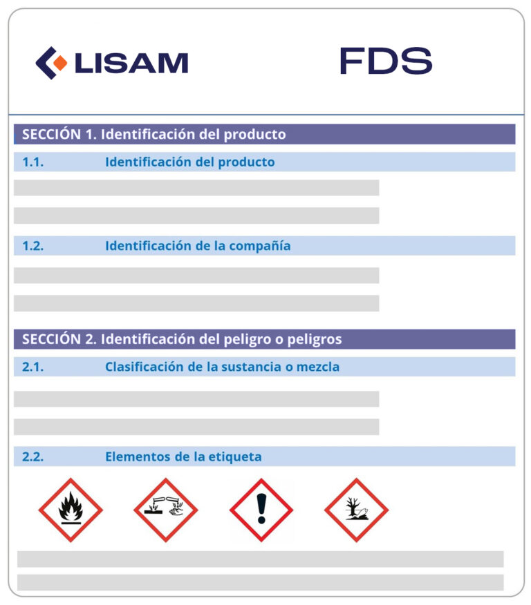 Fichas de Datos de Seguridad (FDS) - Lisam